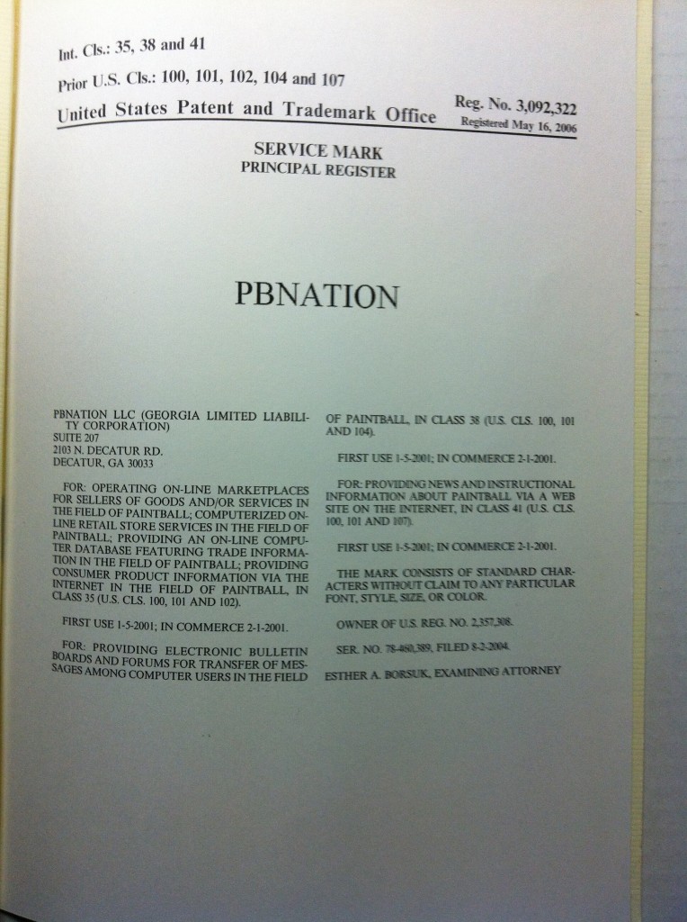 Breaking News: PbNation Registered Trademark for Sale - Social Paintball