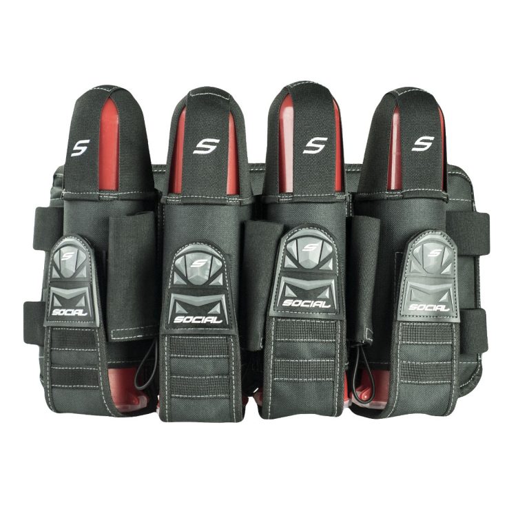Grit Pack Paintball Harness, 4+7 Black Red - Social Paintball