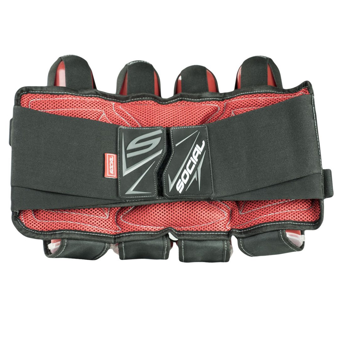 Grit Pack Paintball Harness, 4+7 Black Red - Social Paintball
