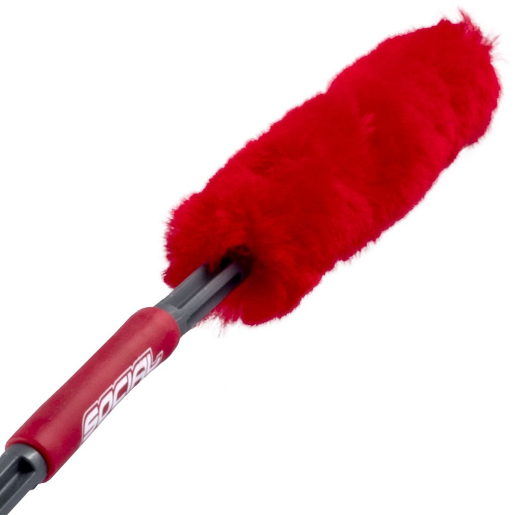 Paintball Barrel Maid Swab & Squeegee Cleaner, Red Gray - Social Paintball